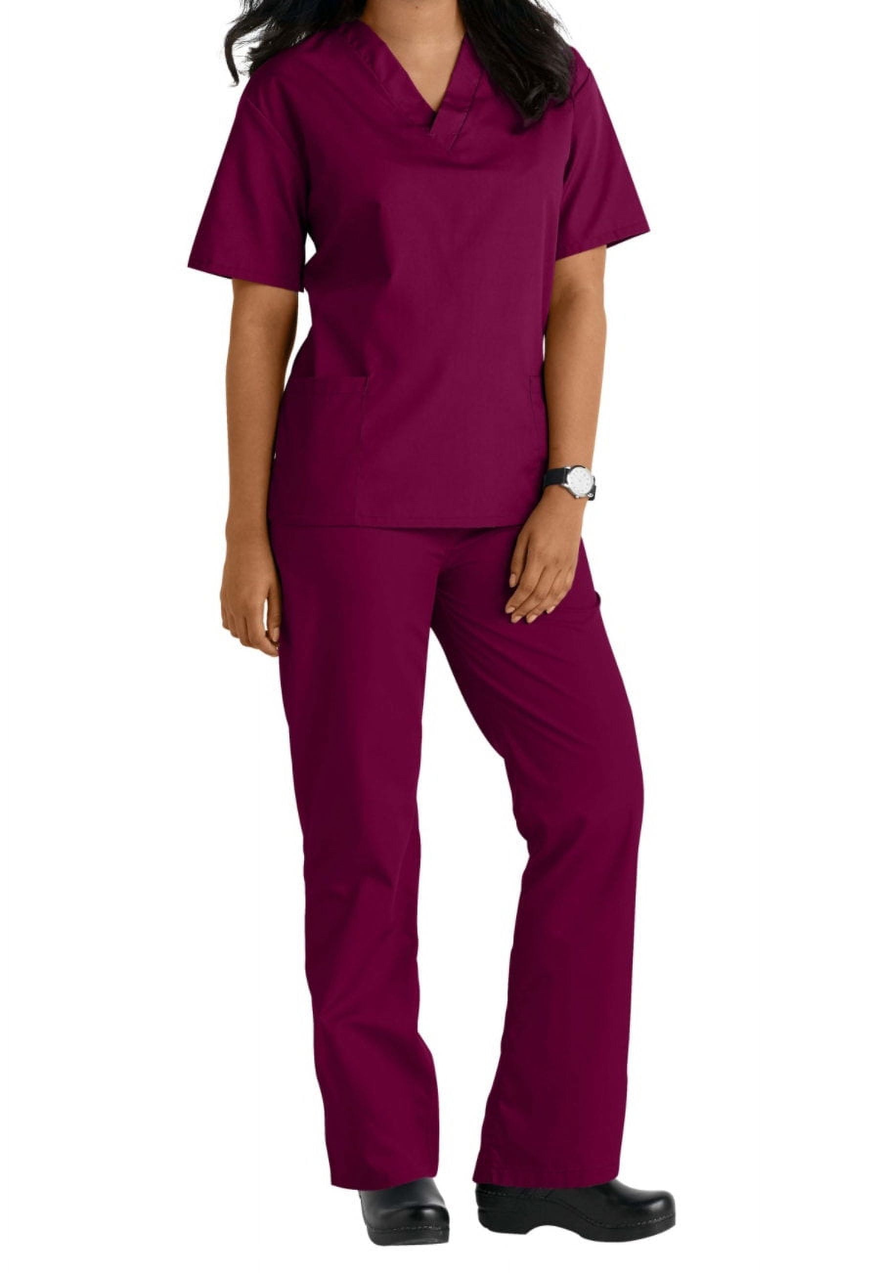 Natural Uniforms Two Piece Scrub Set, Burgundy XXX-Large, Poly-Cotton ...