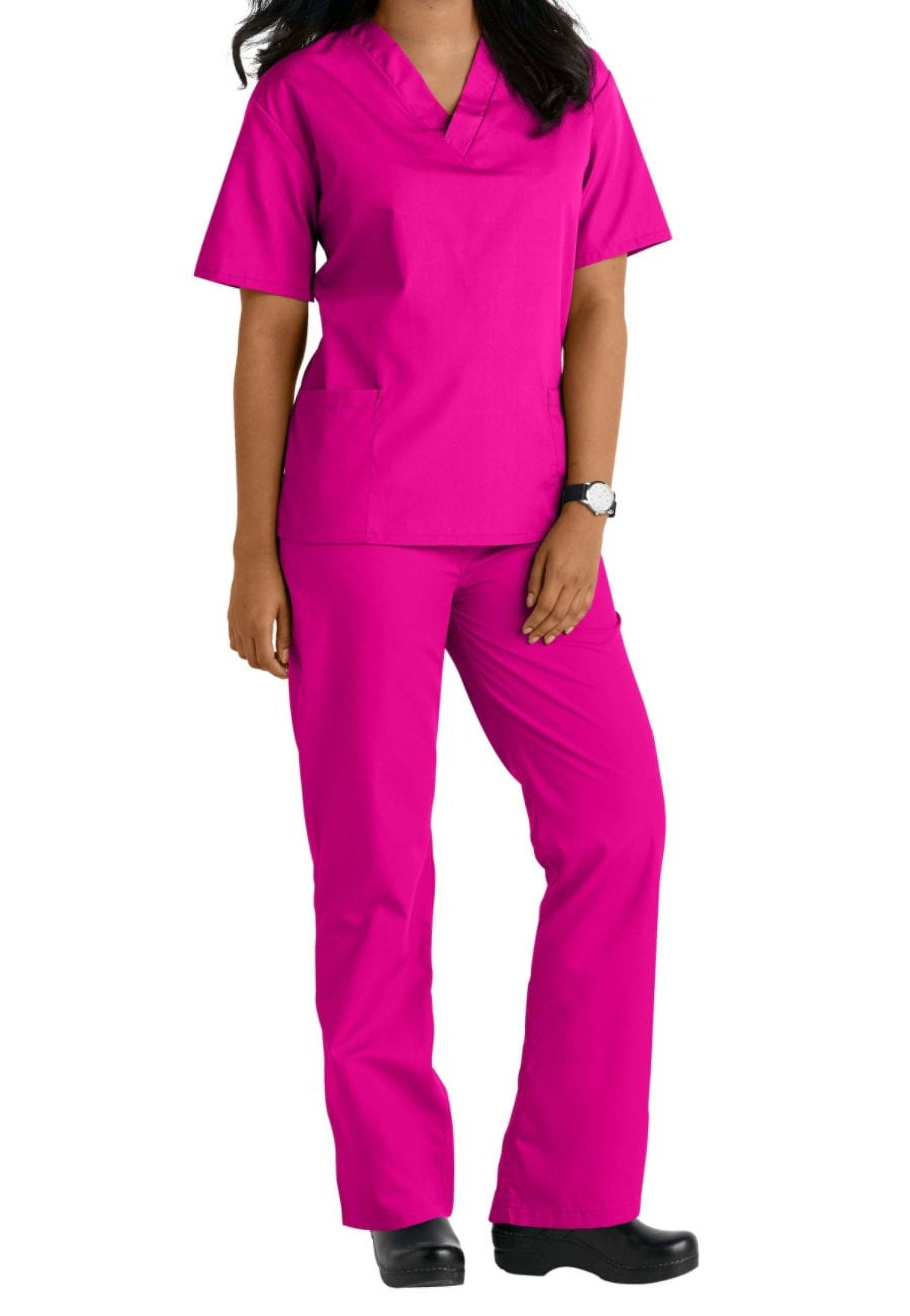 Two Piece Scrub Set (Hot Pink, XX-Small) - Walmart.com