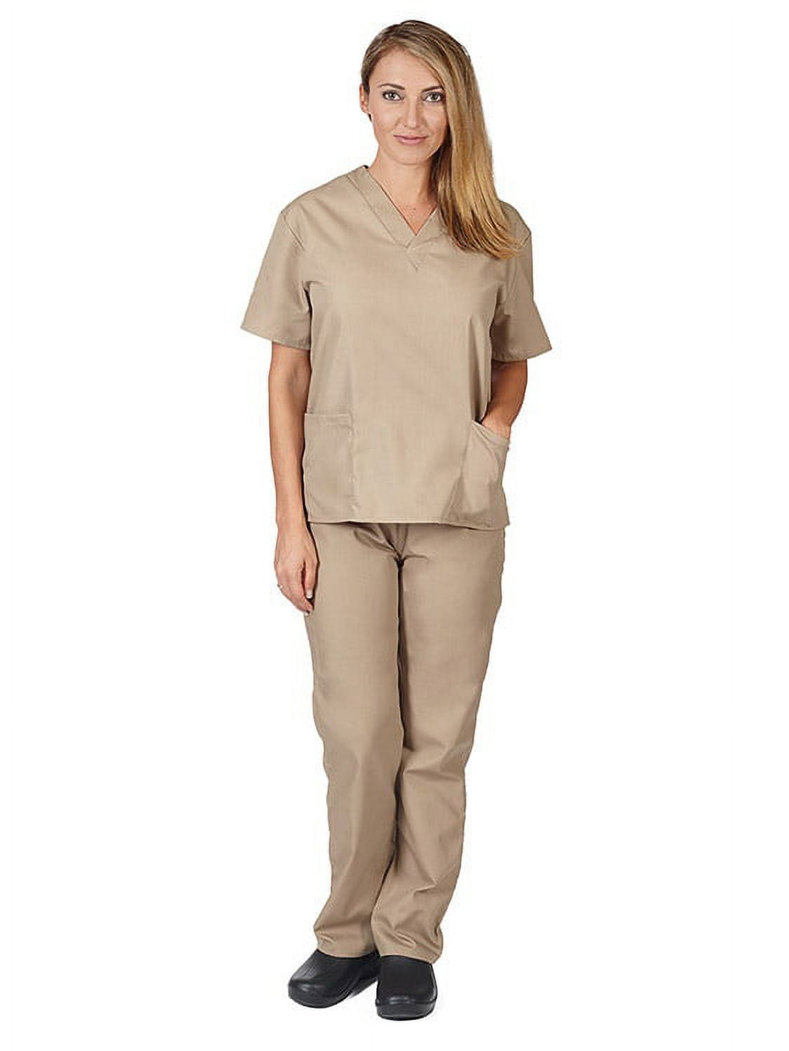 Two Piece Scrub Set (Taupe, Large) - Walmart.com