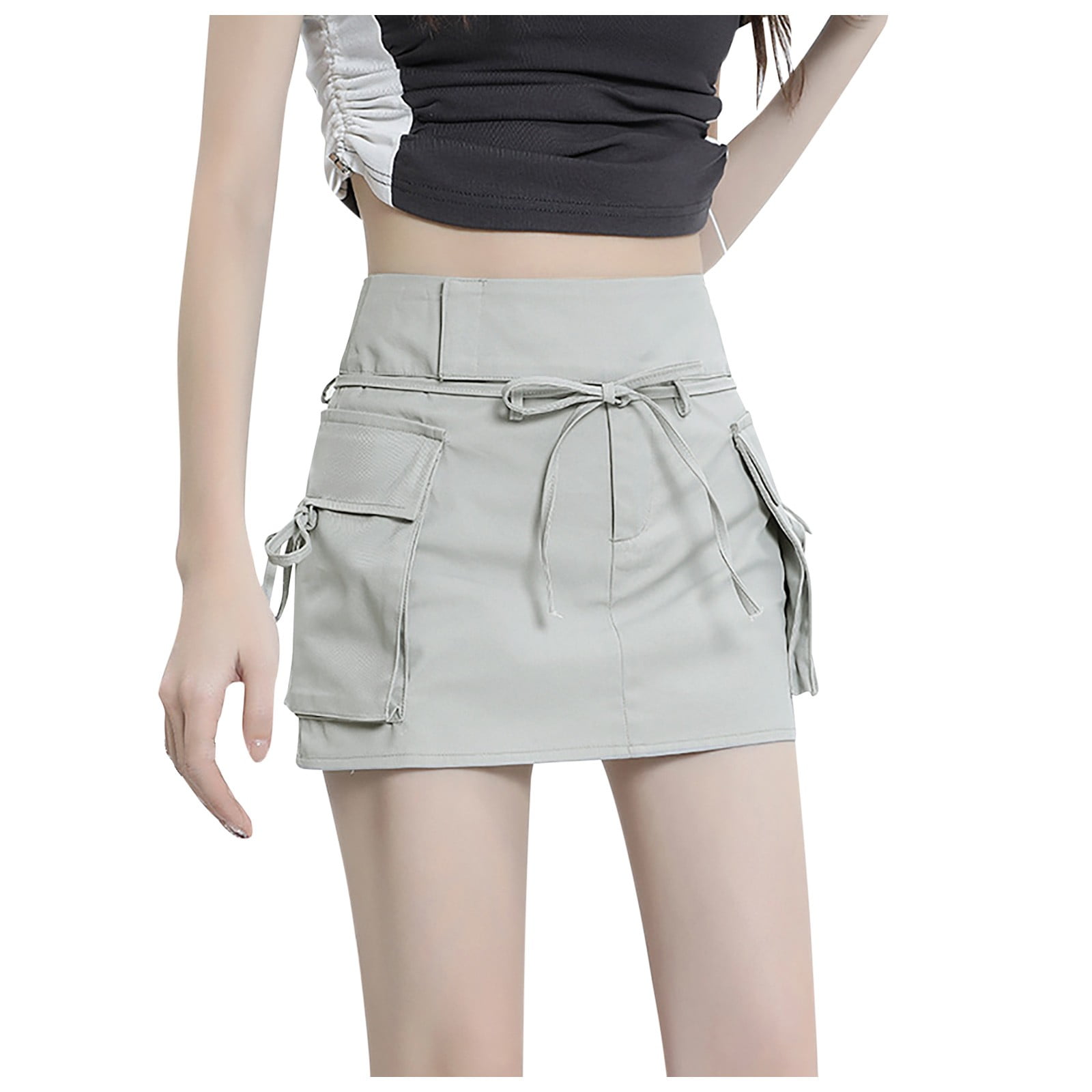 Two Piece Skirt Set High Waist Solid Slim Frock Design Sense Bandage ...