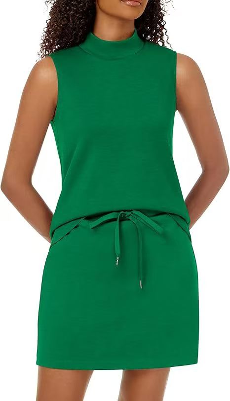 Two Piece Skirt Sets for Women Summer Beach Vacation Outfits Mock Neck ...