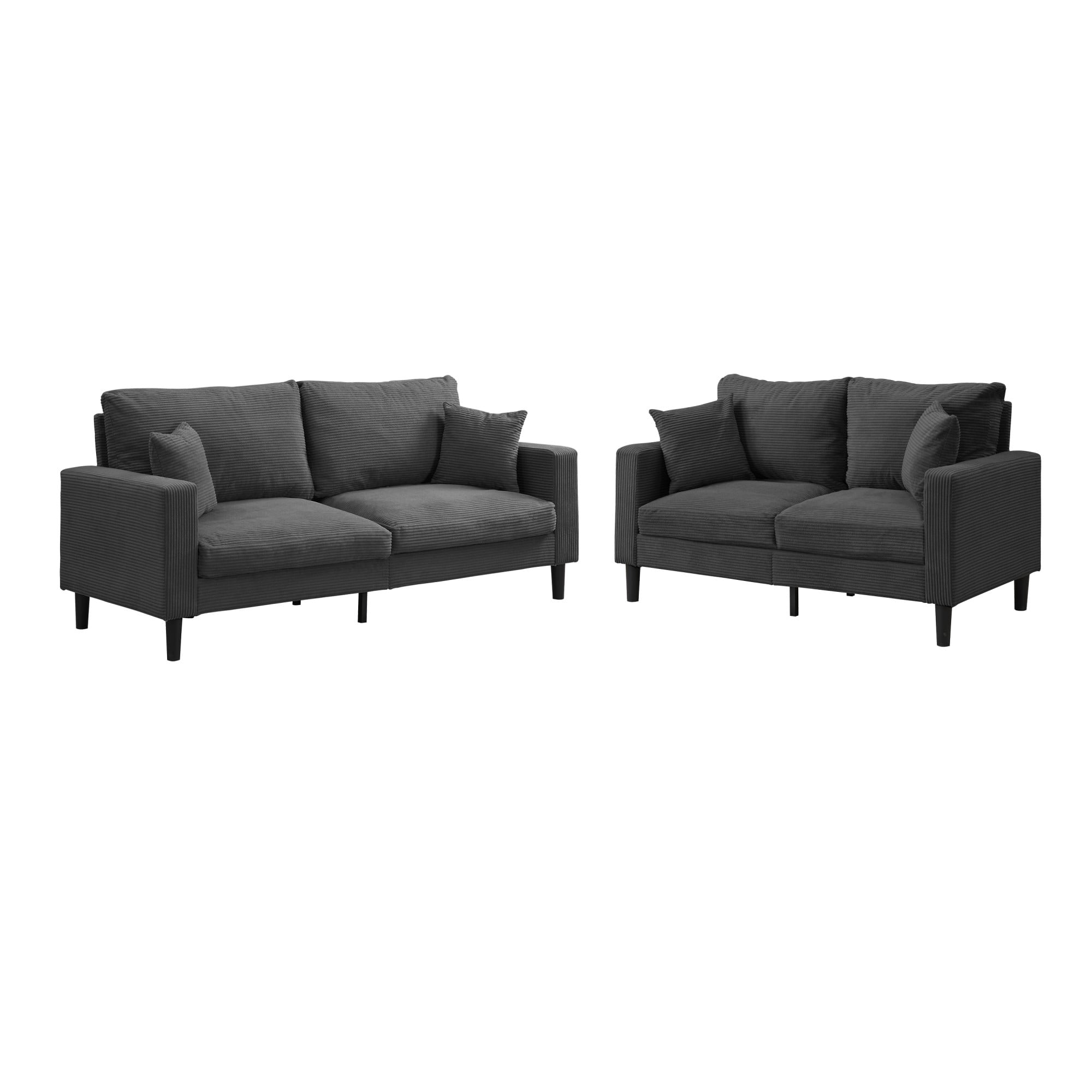 Two Piece Sofa Set, Living Room Three Seater+Two Seater, Comfy,Modern ...
