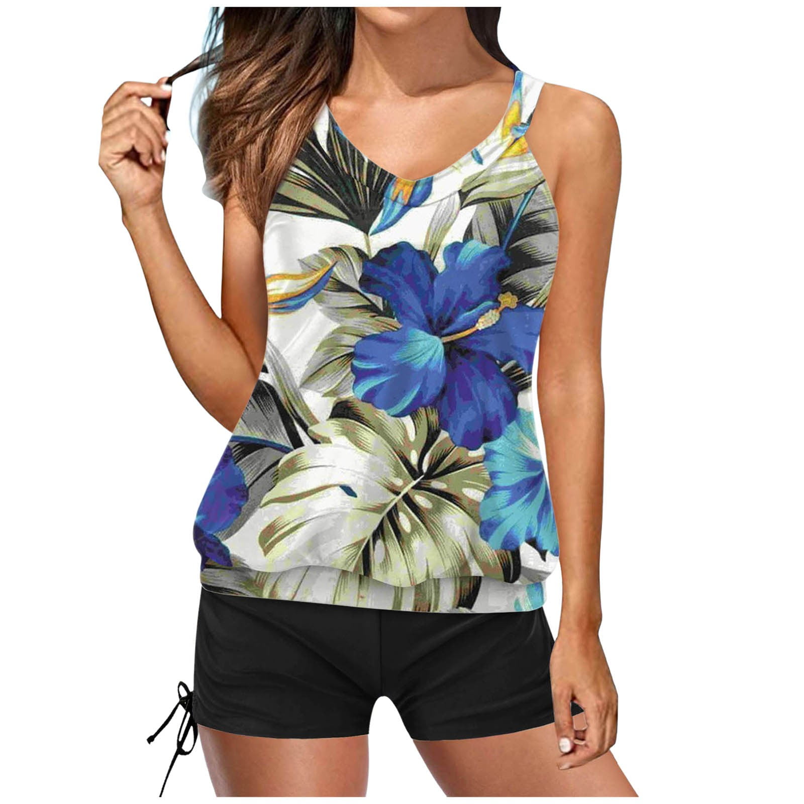 Two Piece Swimsuit For Women Cute Tankini Swimwear Set Leisure Tankini ...