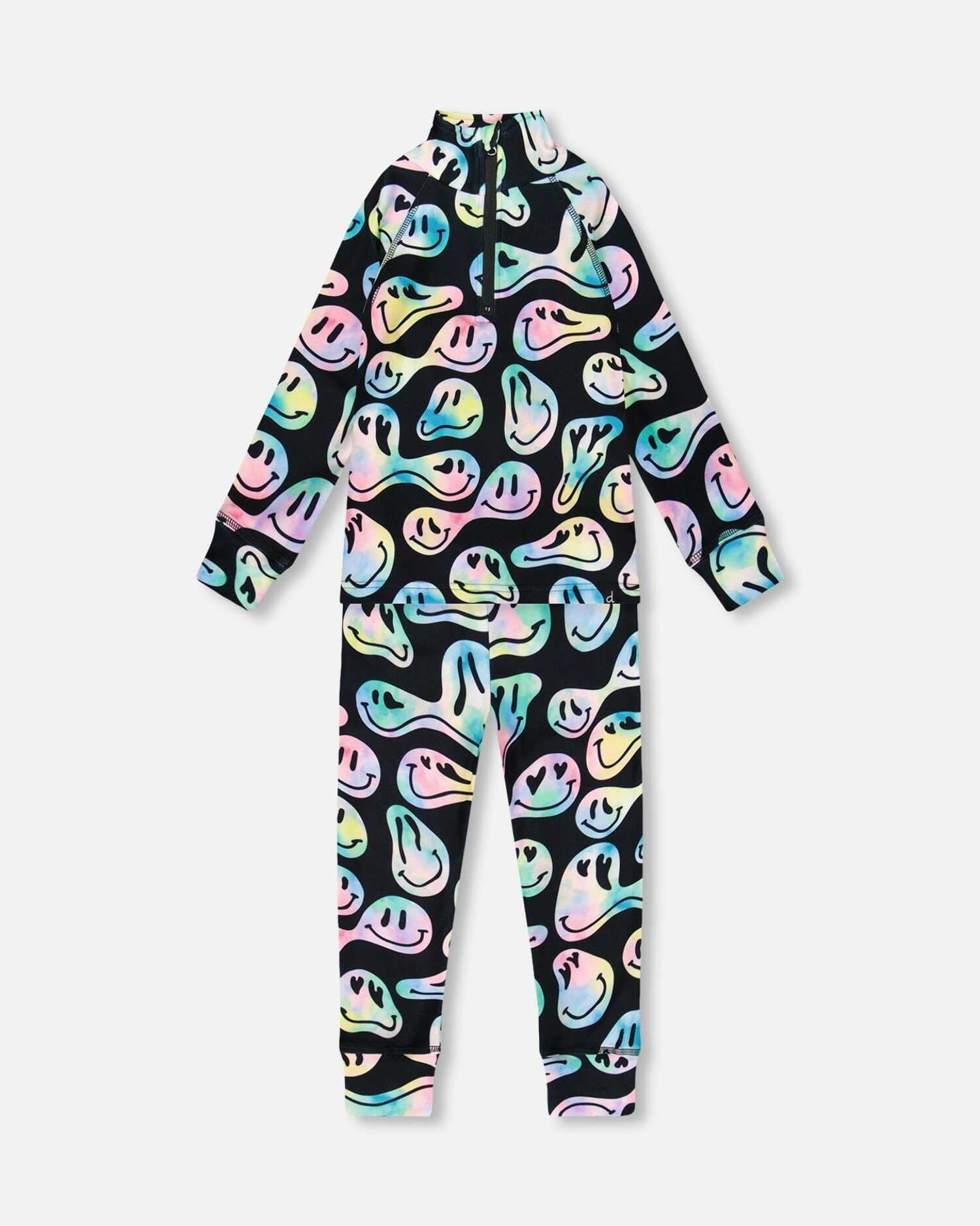 Two-Piece Thermal Underwear Set Smiley Face Girl - Walmart.com