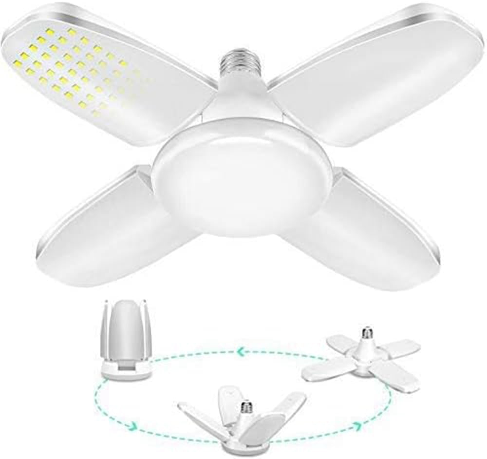 Two Pieces LED Garage Light,60W 6000LM E27 Workshop Lamps,Malleable LED ...