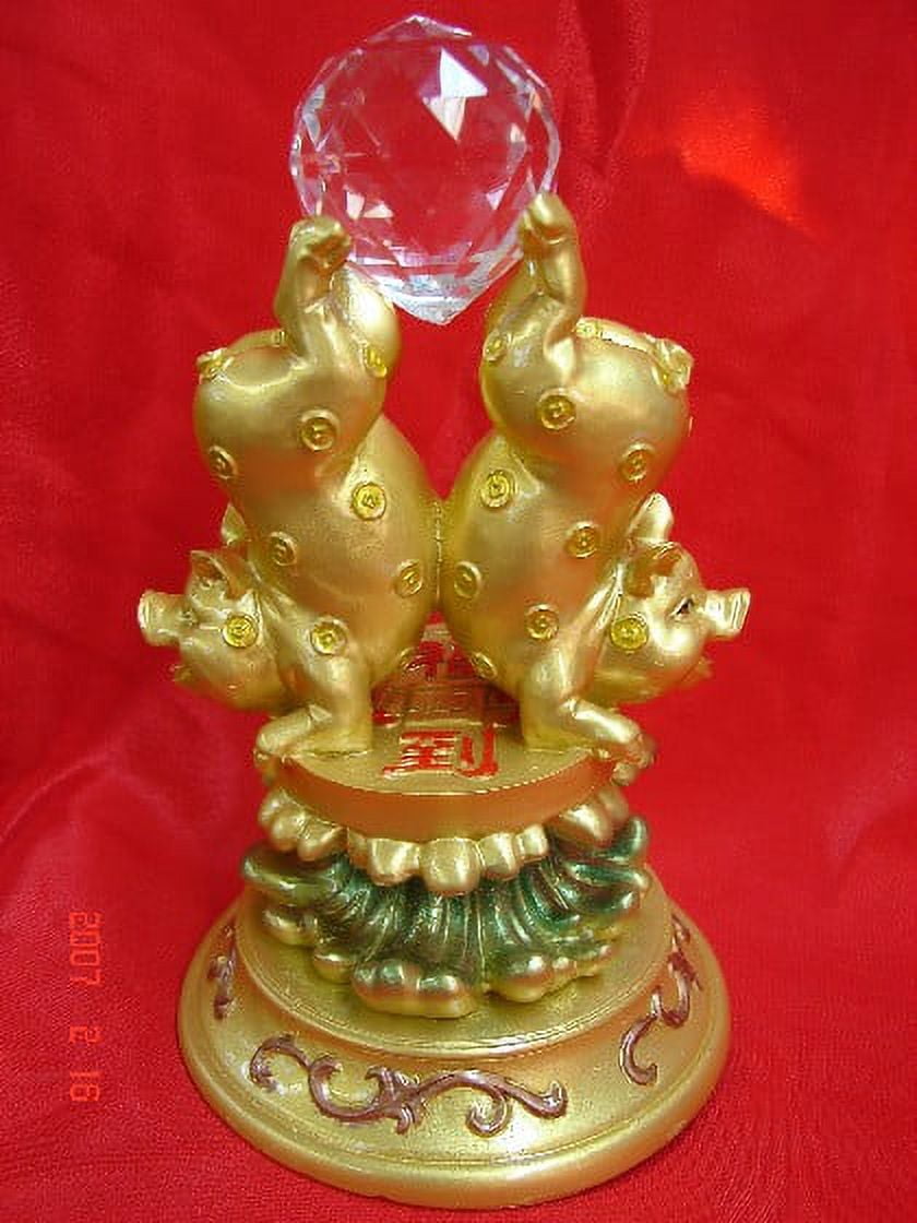 Two-Pigs Statue Pushing Treasure Up - Walmart.com