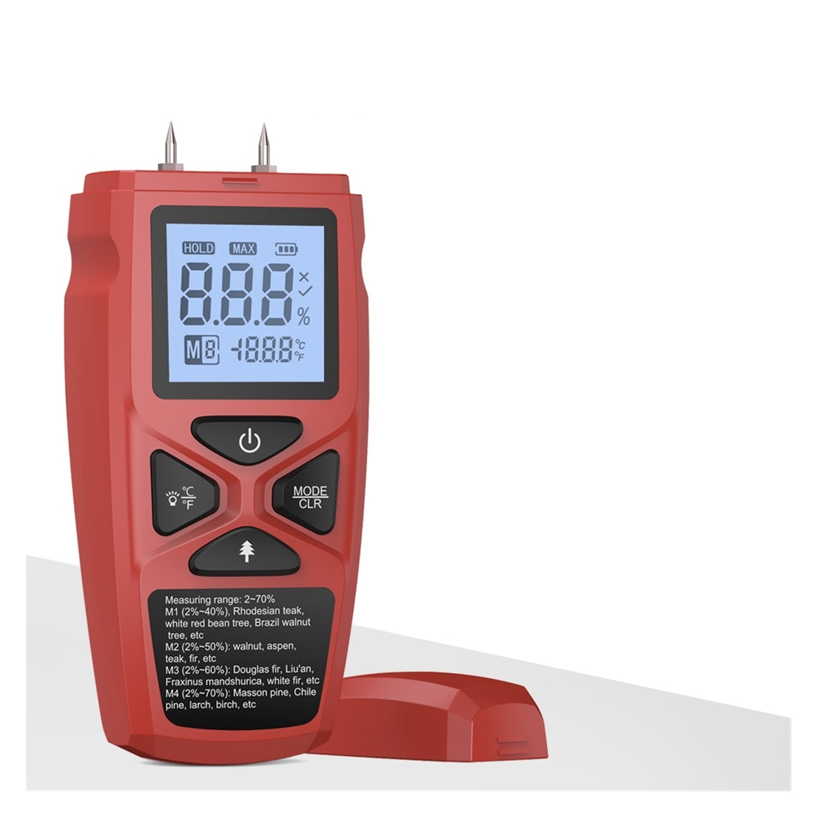 Two-Pin Digital LCD Wood Moisture Tester Thermohygrometer Testing Tool ...