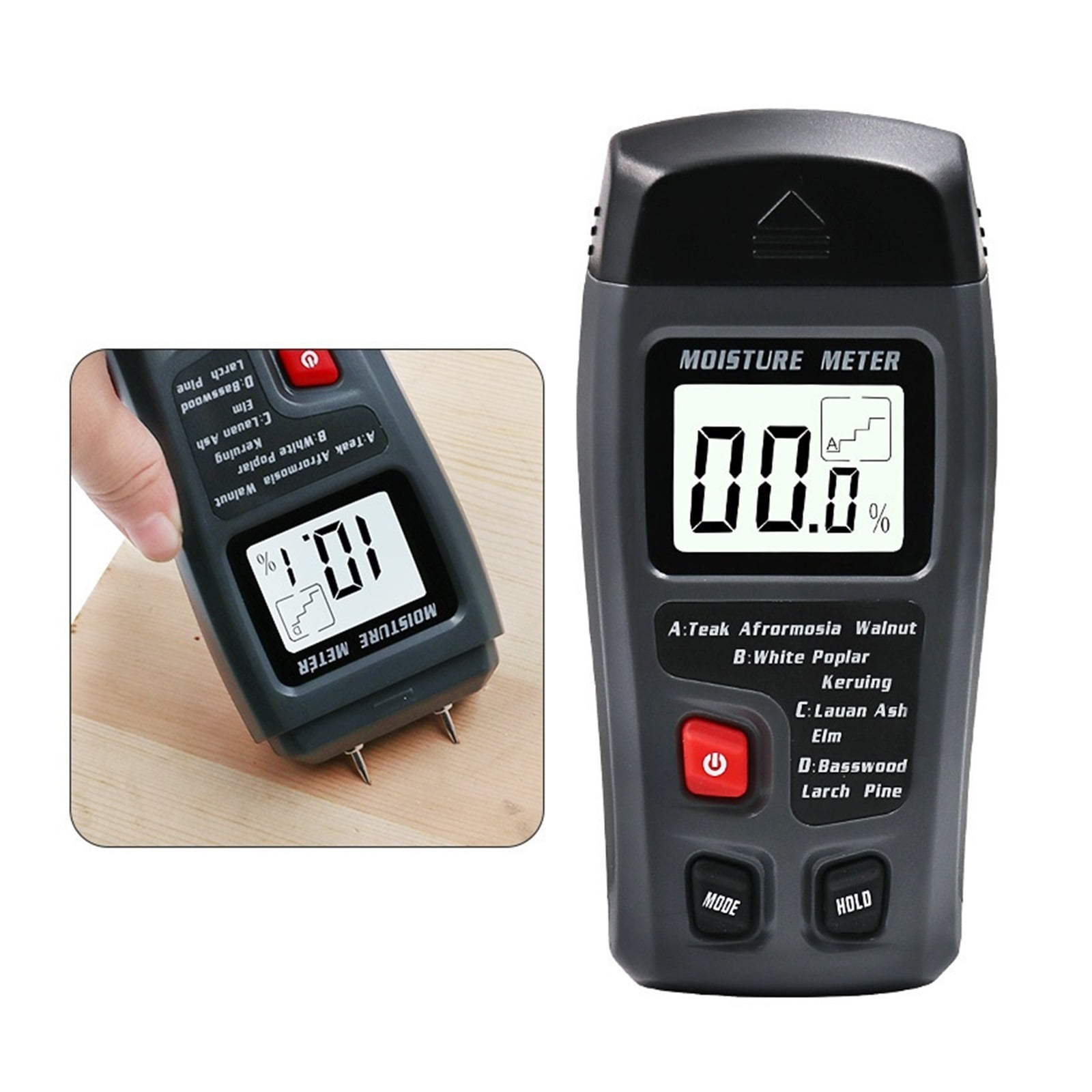Two Pins Digital Wood Moisture Meter Wood Humidity Tester Hygrometer ...
