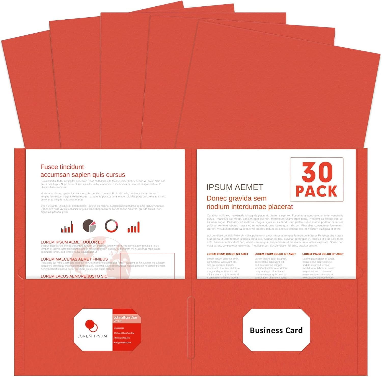 Two Pocket Folders, 30 2 Pocket Folders, Letter Size Paper File Folder ...