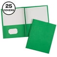 Two Pocket Folders with 3 Prong Fasteners, 25 Green Folders (47977 ...