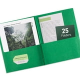 Two Pocket Folders with 3 Prong Fasteners, 25 Green Folders (47977 ...