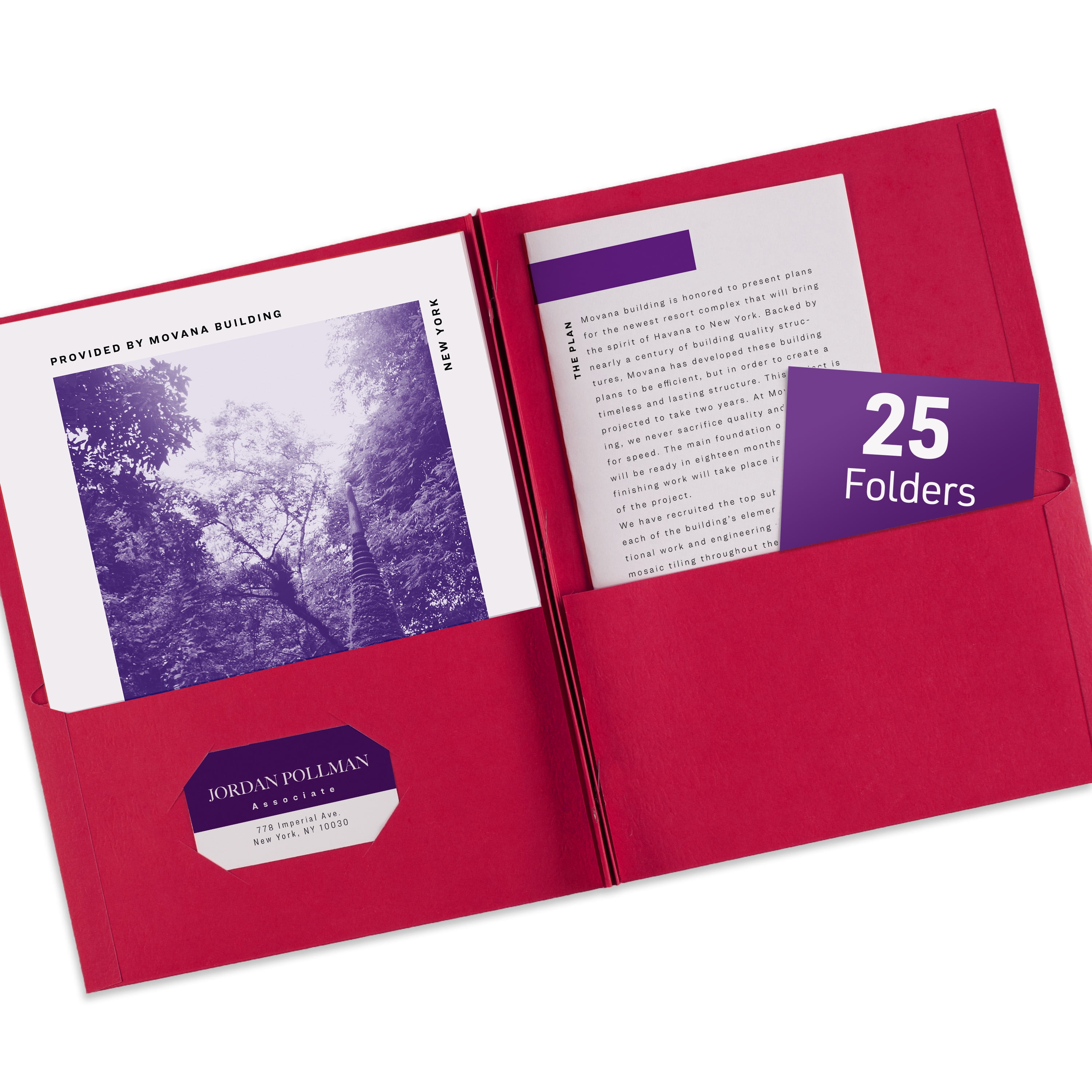 Avery Two Pocket Folders with 3 Prong Fasteners, 25 Red Paper Folders ...