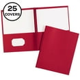 Two Pocket Folders with 3 Prong Fasteners, 25 Red Folders (47979) - Walmart.com