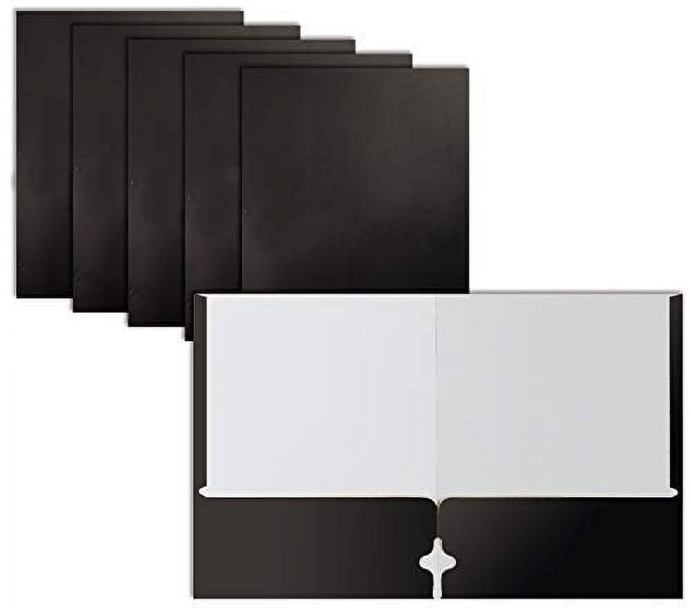 Better Office Products Black Two Pocket Portfolio Folders, 50-Pack ...
