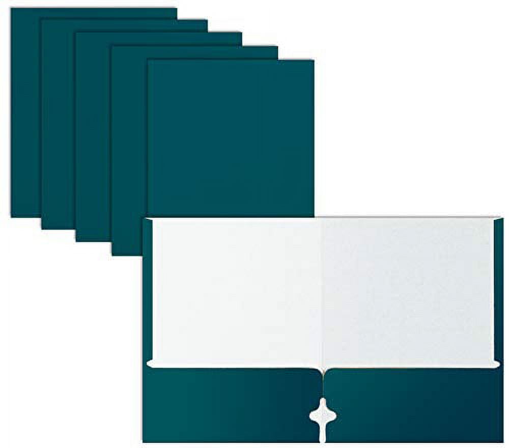 Two Pocket Portfolio Folders, 50-Pack, Teal, Letter Size Paper Folders ...