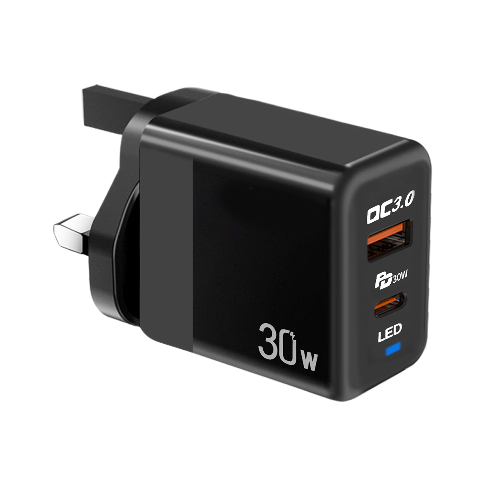 Two Port Charging Block, 30W Portable Fast Charger Cube, Cell Phone ...