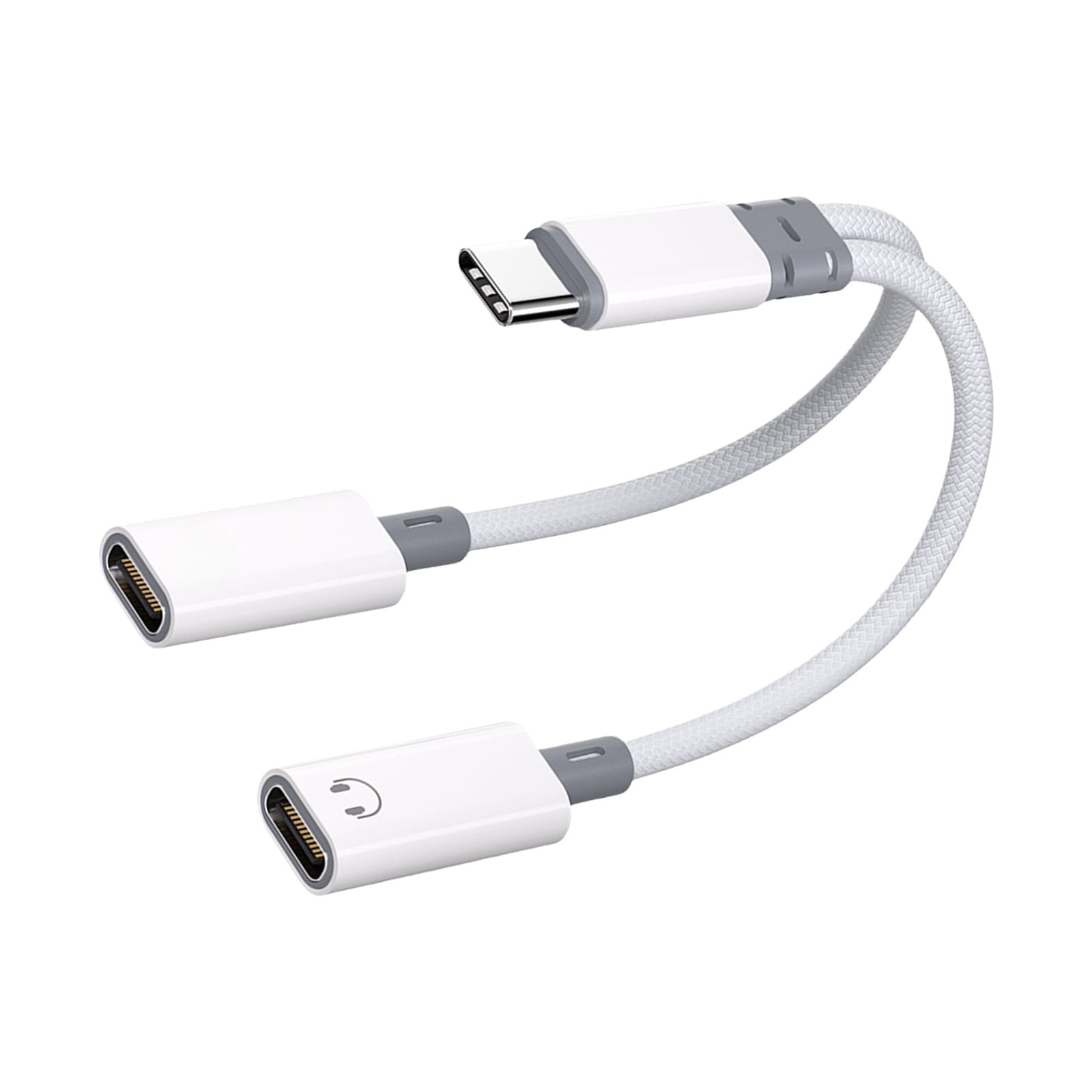 Two Port Type C Adapters 60W Rapid Charging HiFi Sound Transmission ...