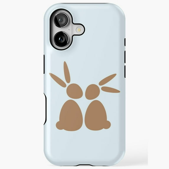 Two Rabbit Friends Happy Sweet Duo Art iPhone Case 17 11 12 13 14 15 16 ...