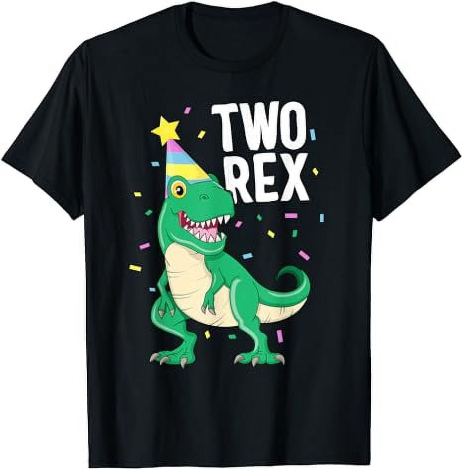 Two Rex 2nd Birthday Boy T-Rex Dinosaur Party Happy Second T-Shirt - Walmart.com