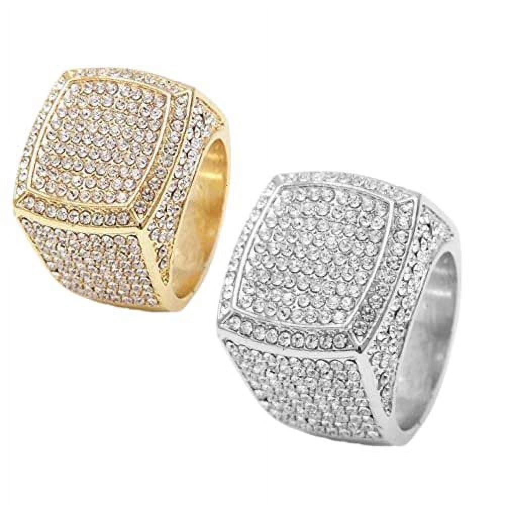 Two Ring For Price of One - BIG Bling Bling Hip Hop Iced Out Luxury ...