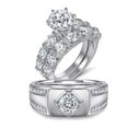 Walmart Two Rings Wedding Set, S925 Sterling Silver Bands, His & Hers, Size 5-12 - Walmart.com
