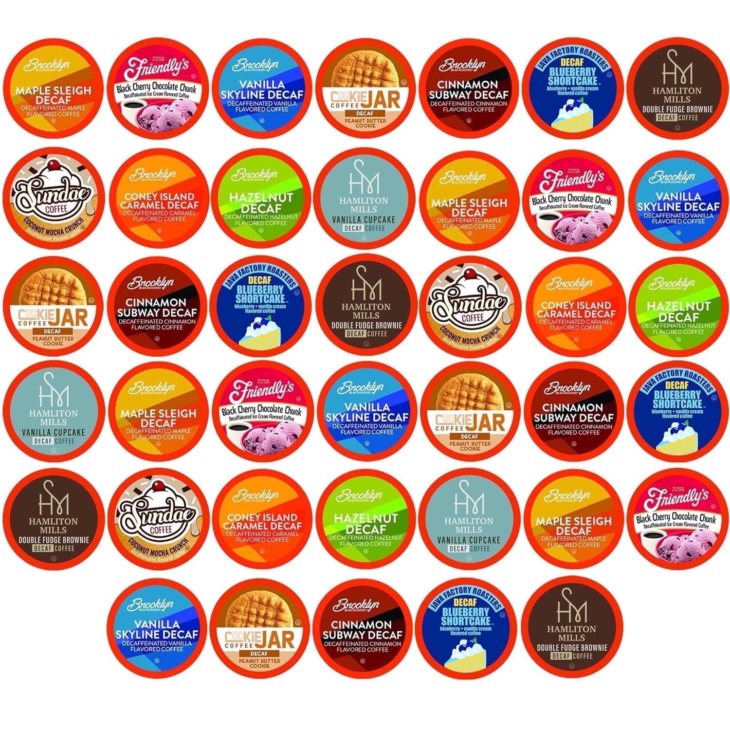 Two Rivers Coffee, Assorted Decaf Flavored Coffee Pods, Single-Serve ...