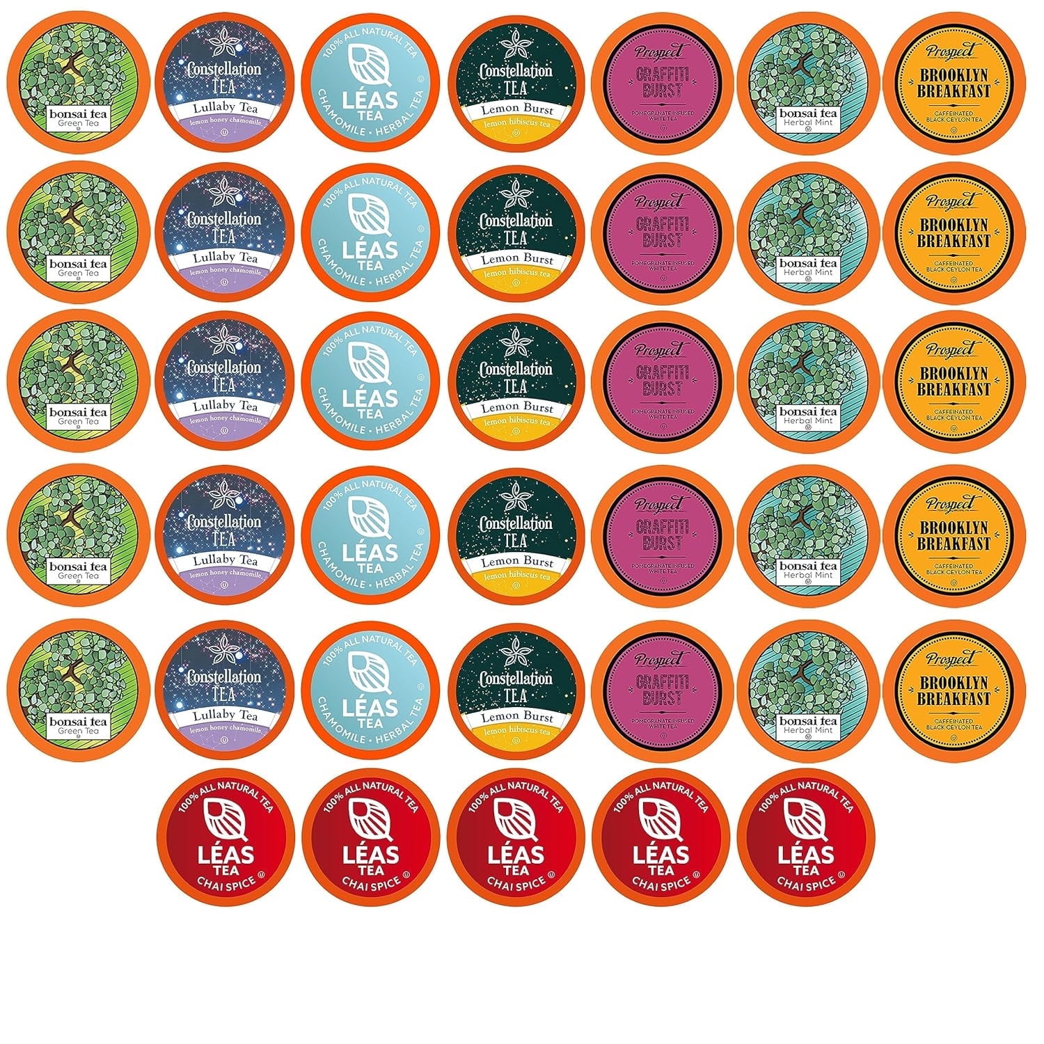 Two Rivers Coffee Tea Pods Variety Pack Assorted Tea Sampler Pack for ...