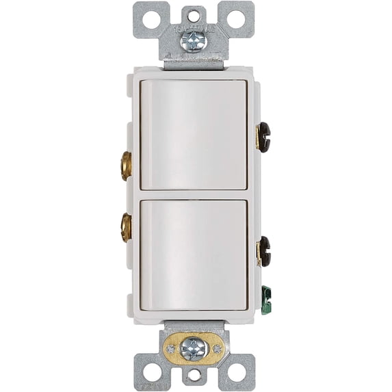 Two-Rocker Wall Control Switch for Bathroom Exhaust Fan, White ...