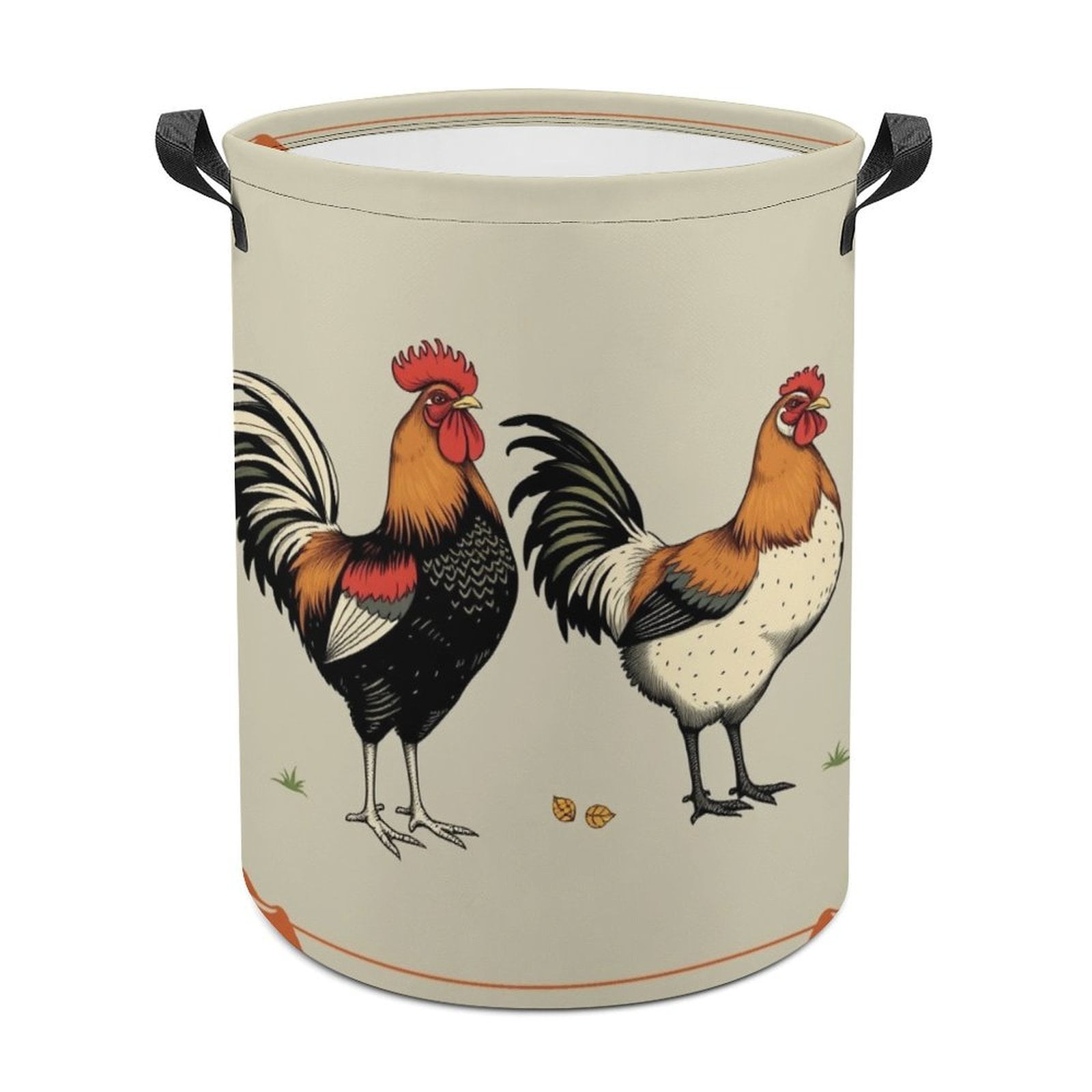 Two Roosters Artwork Waterproof Storage Bag Household Dirty Laundry ...