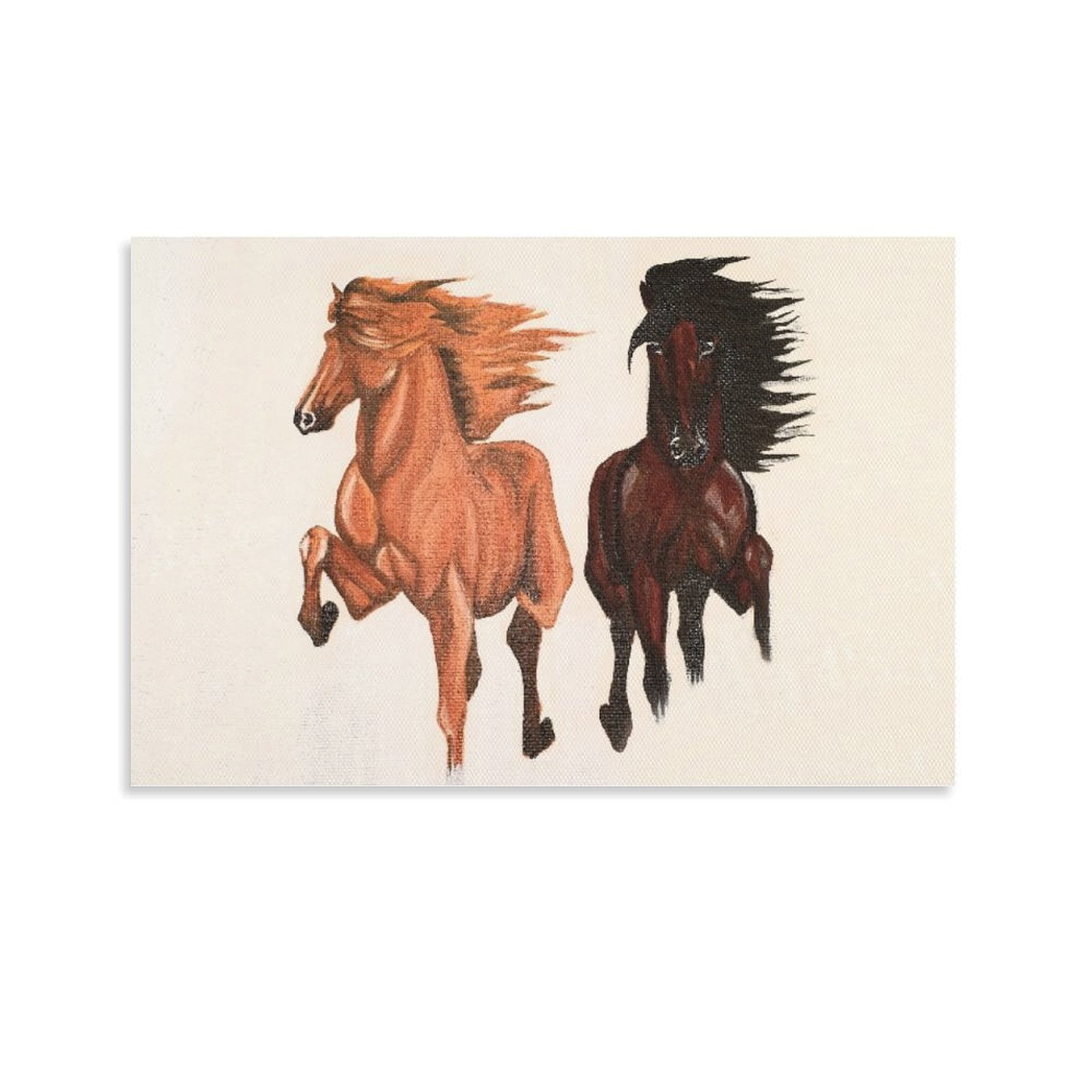 Two Running Horses Poster Decorative Painting Canvas Wall Art Living ...