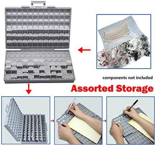 Two SMD SMT Resistor Capacitor 1206 0805 0603 Box Organizer Craft Beads ...