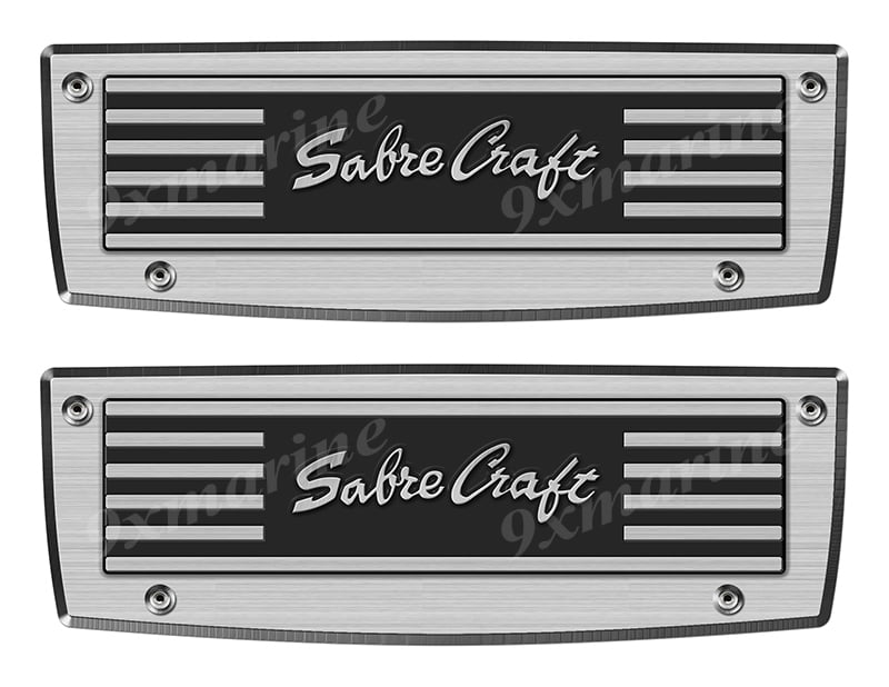 Two Sabre Craft Boat Vintage Stickers. Brushed Metal Style - Walmart.com