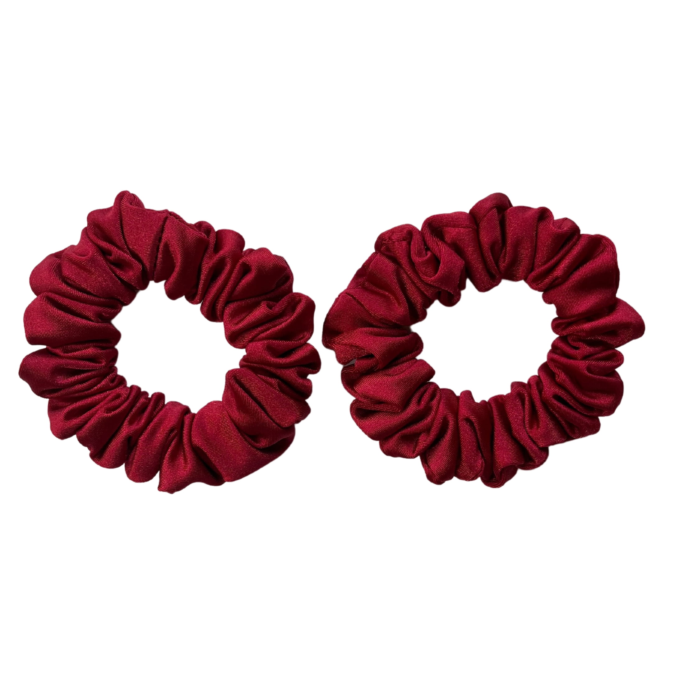 Two Scrunchies, red nylon/spandex Elastic Hair Band 2 Pieces Scrunchie ...