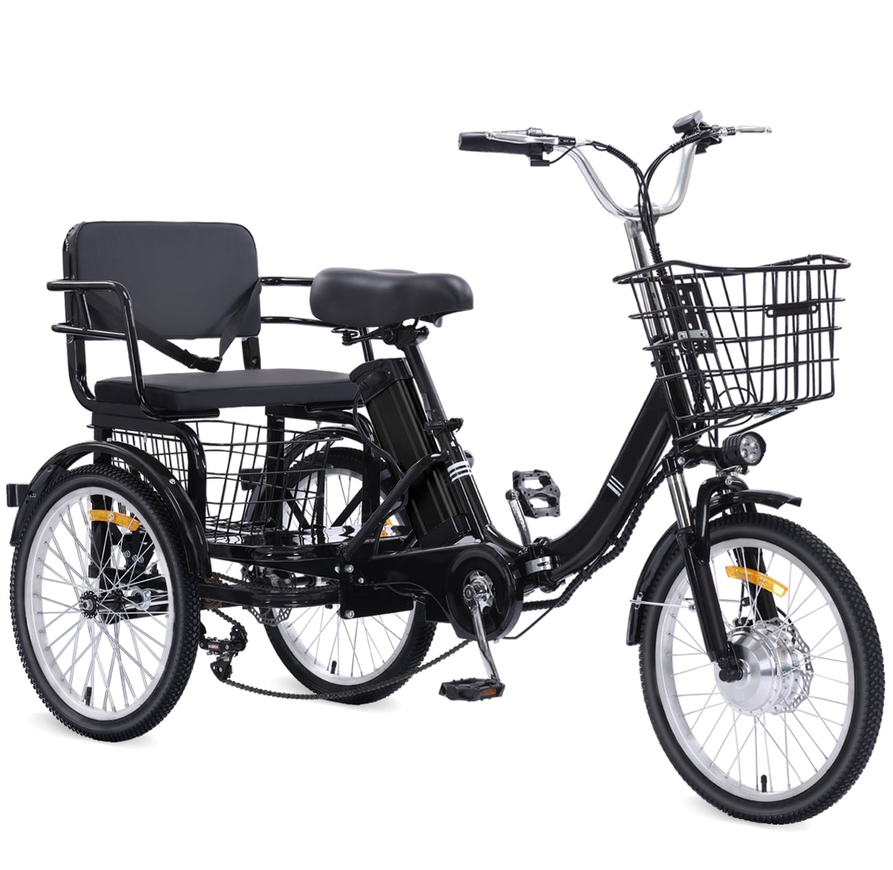 Two-Seater Folding Electric Tricycle for Adults 3 Wheel Electric Trike ...