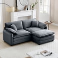 Two-Seater Sofa with One Footrest, L-Shaped 2-Seater Sofa with Ottoman ...