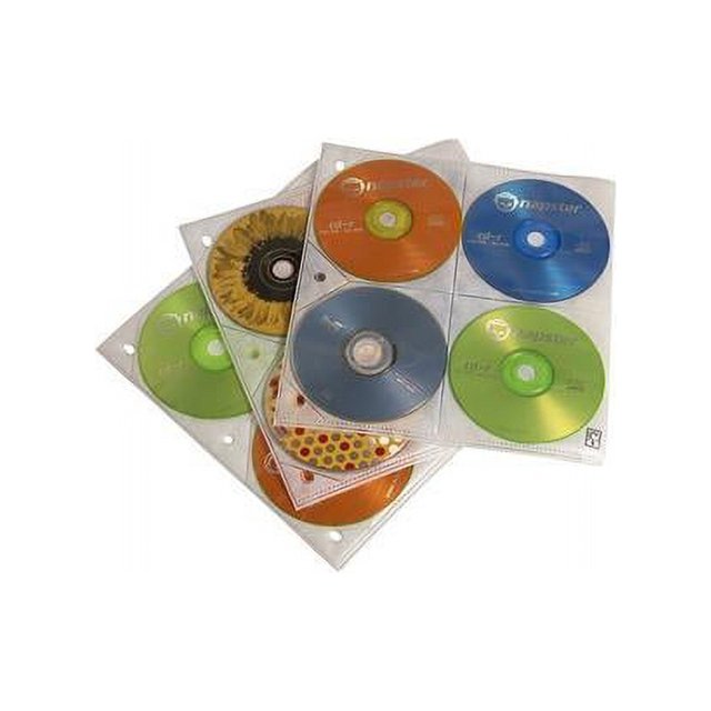 Two-Sided CD Storage Sleeves for Ring Binder 25 Sleeves - Walmart ...
