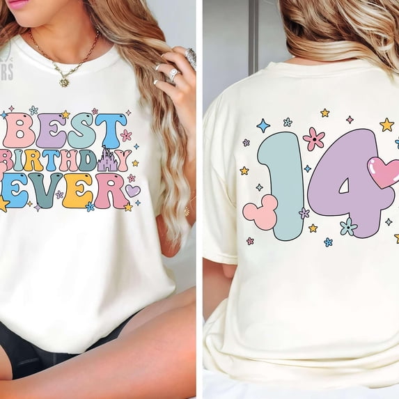Two Sided Disney Best Birthday Ever Shirt - Walmart.com