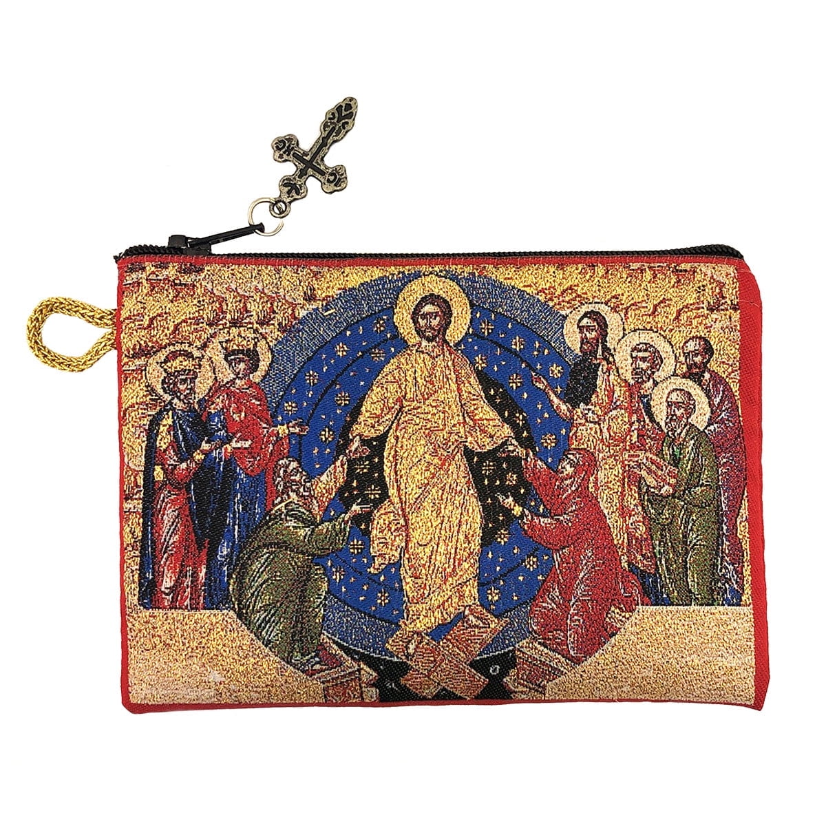 Two Sided Icon Pouch with Zipper Featuring Resurrection Of Christ ...