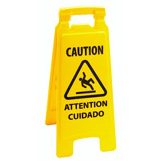 Two Sided Multilingual Caution Safety Sign, Yellow - Walmart.com
