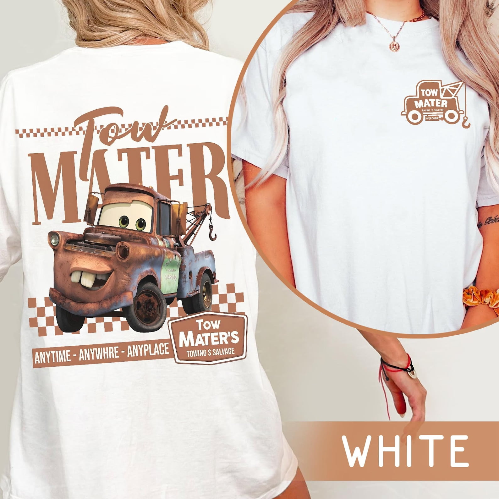 Two Sided Retro Tow Mater Towing & Salvage Welcome Radiator Springs ...