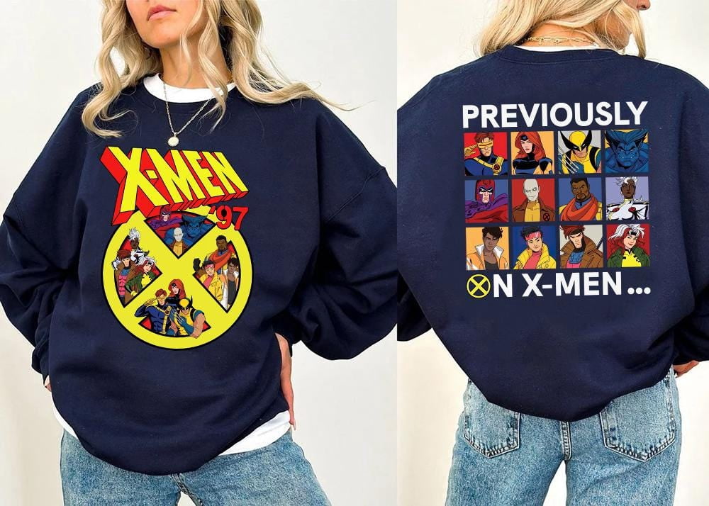 Two Sided Retro X-Men '97 Previously On X-Men Shirt, Marvel Comics ...