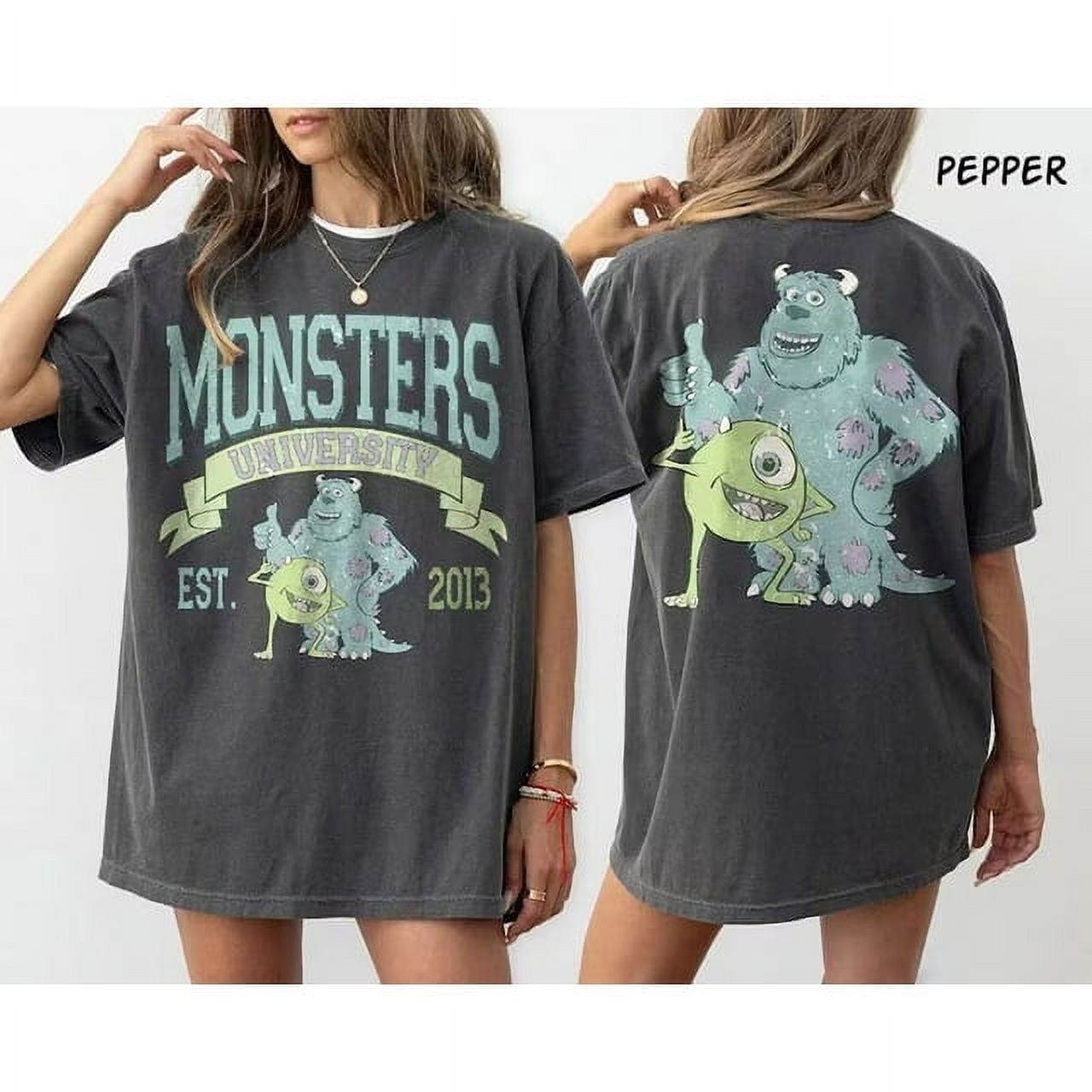 Two-Sided Vintage Monsters University Unisex Graphic Tee Shirt, Mike ...