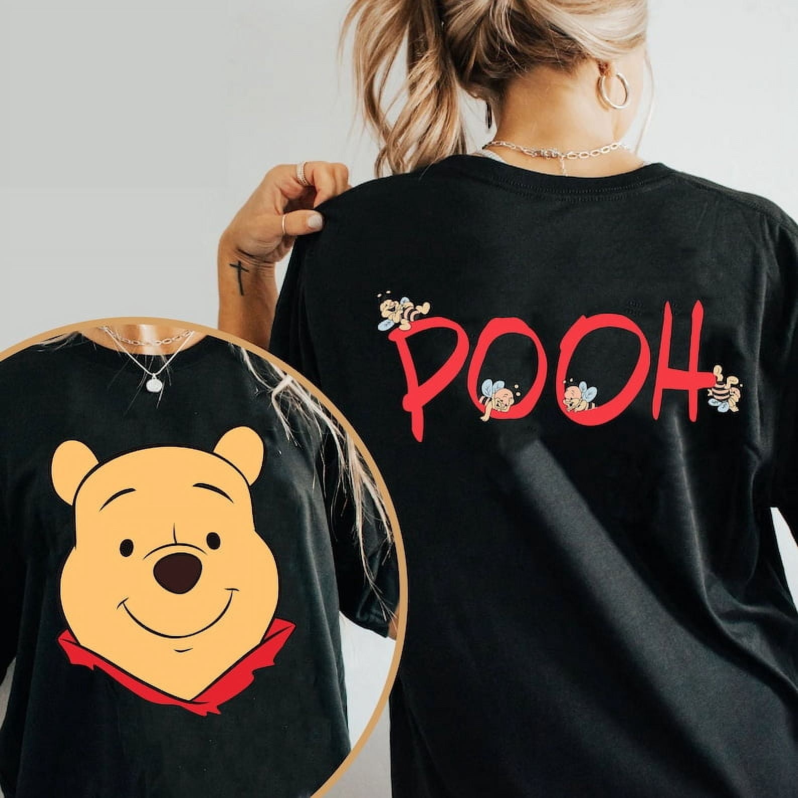 Two Sided Winnie The Pooh Big Face Shirt, Pooh Bear with Bees, Magic ...