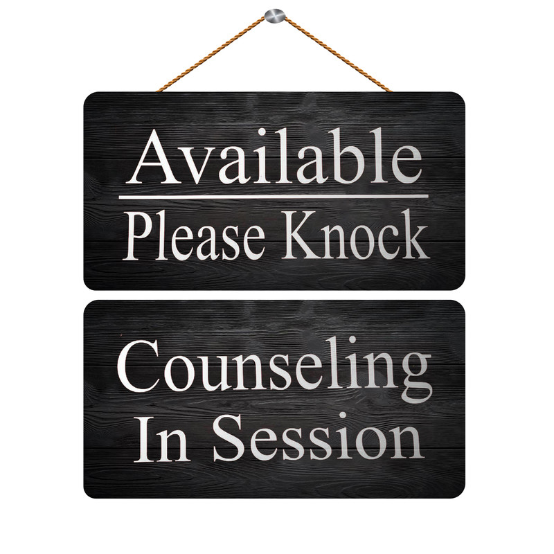 Two-Sides Available Please Knock Counseling In Session Wooden Plaque ...