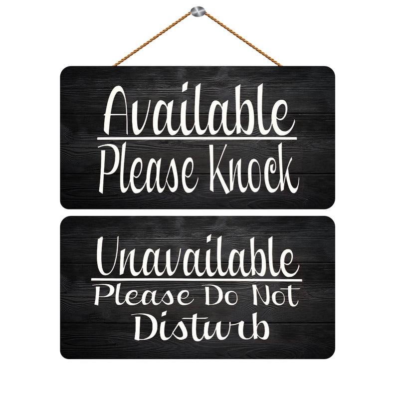 Two-Sides Available Please Knock Unavailable Wood Sign Wall Decor 6X12 ...
