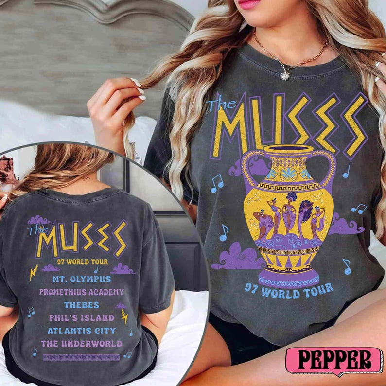 Two Sides Hercules The Muses 97 World Tour Shirt, Retro Disney Hercules ...