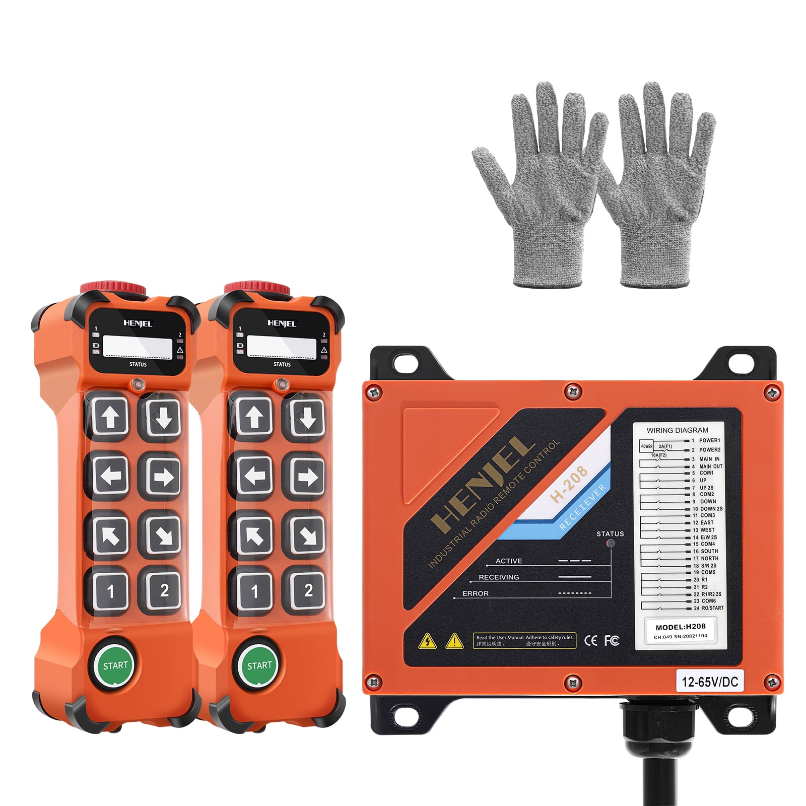 Two Speed 8 Channel Industrial Wireless Crane Radio Remote Control 110 ...