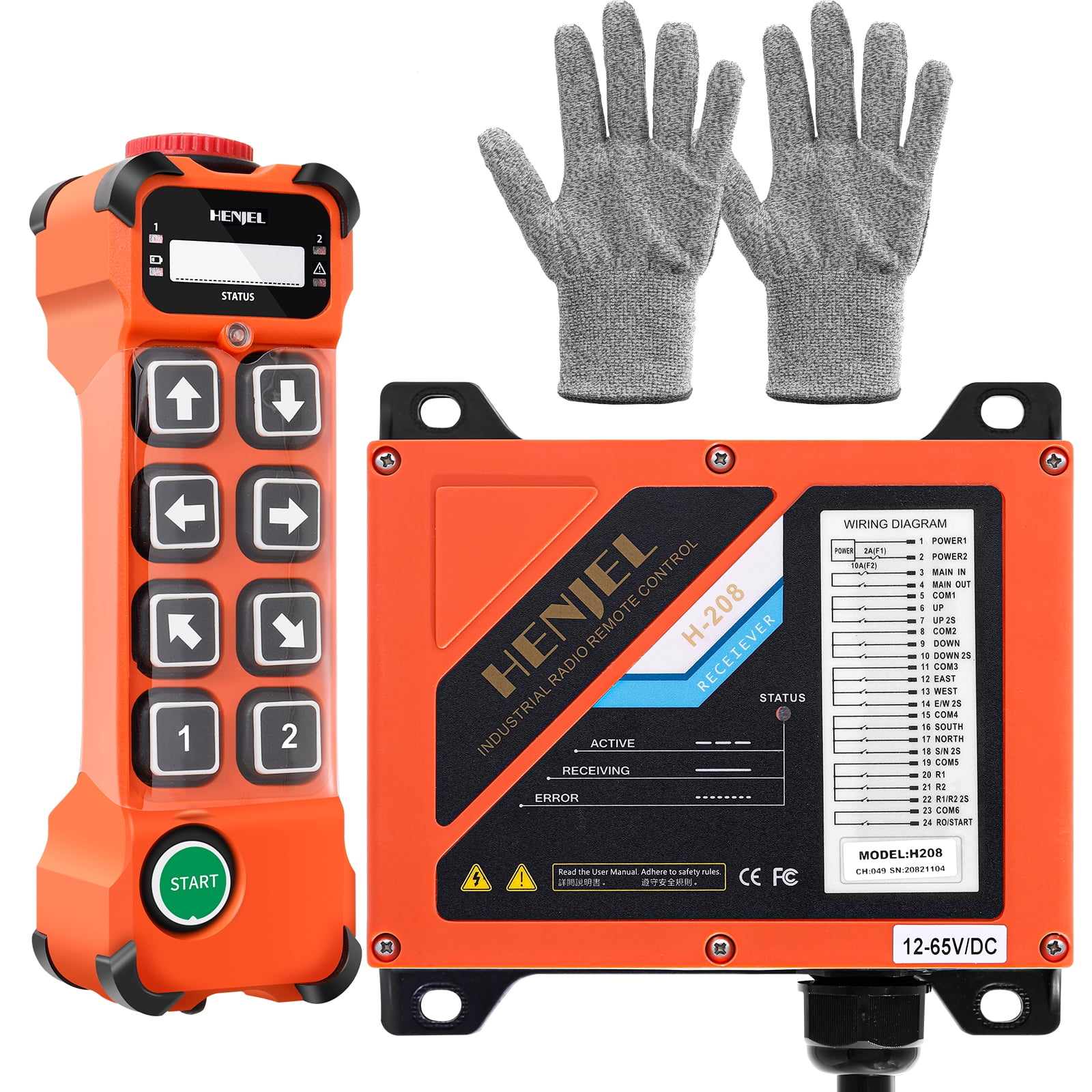Two Speed 8 Channel Industrial Wireless Crane Radio Remote Control 110 ...