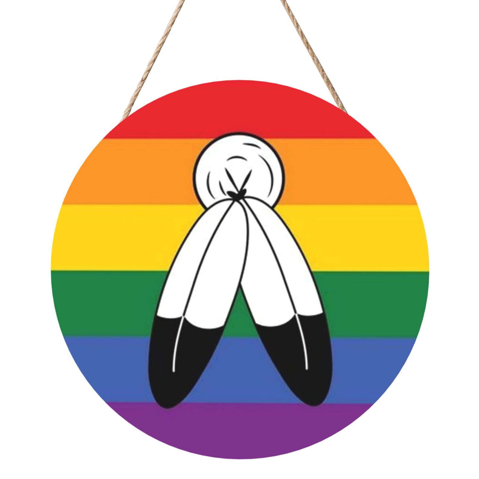 Two Spirit Pride Flag Wooden Hanging Sign Ornament Welcome Sign For ...