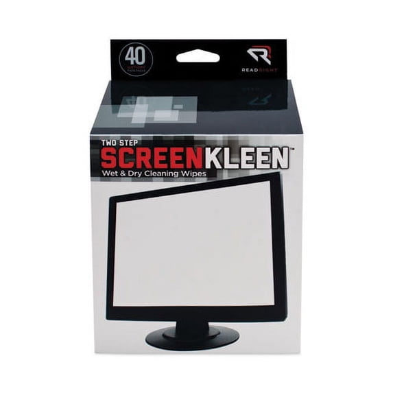 Two Step Screenkleen Wet And Dry Cleaning Wipes, 5 X 5, 40/box | Bundle ...
